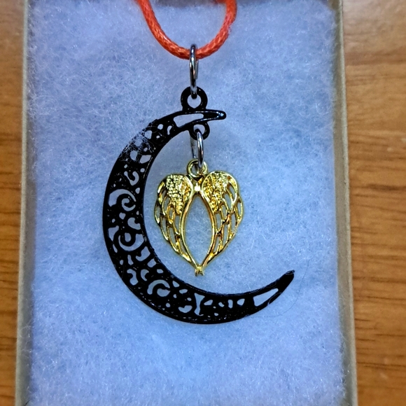 Jewelry | Crescent Moon Angel Wings Necklace | Poshmark